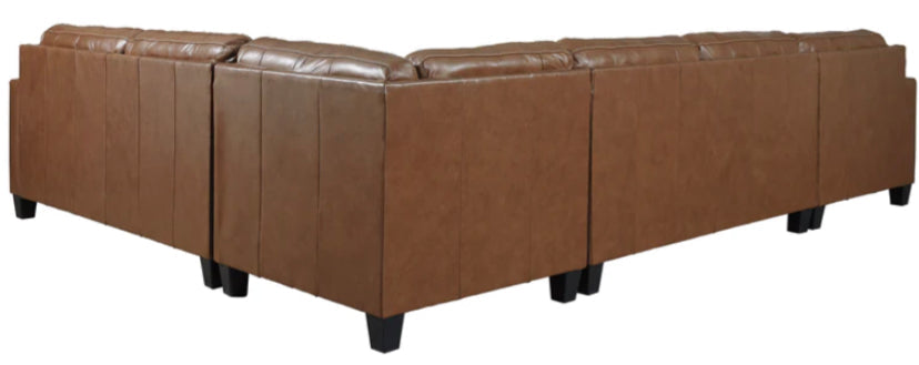 Ashley- Baskove Auburn Leather Large RAF Sectional – Ecofurniturenc